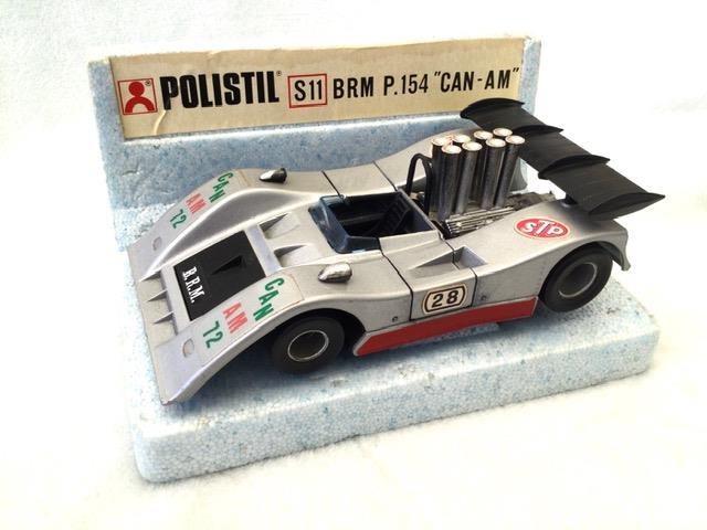 A Polistil 1/26 scale S11 BRM P154 Can Am No. 28, with display stand