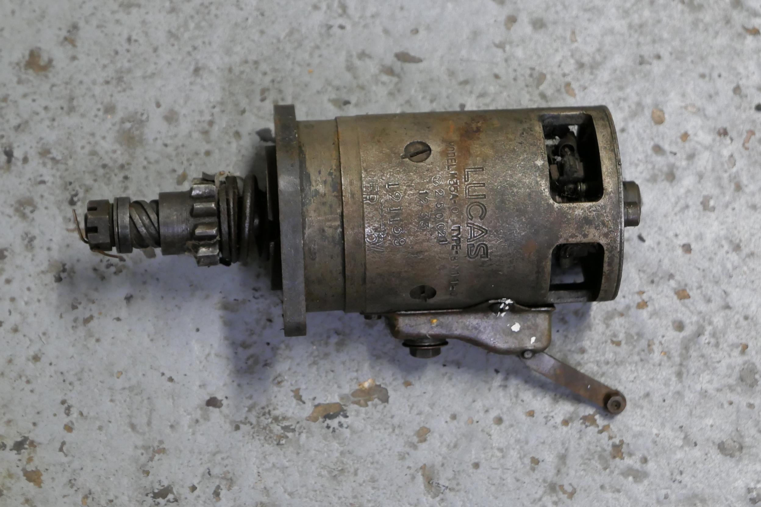 A 1933 Lucas 6 volt starter motor, model M35A, type B N 11-0