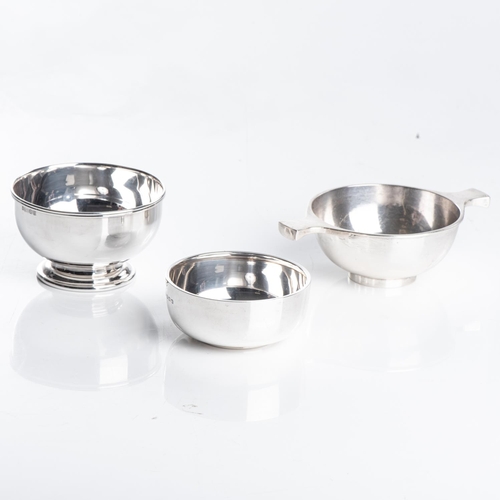 A SCOTTISH SILVER QUAICH AND TWO BOWLS The quaich by Brook & Son ...