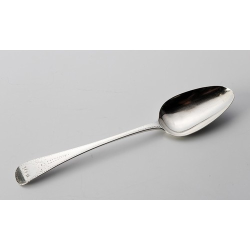 A GEORGE III SILVER OLD ENGLISH FEATHER EDGE PATTERN TABLESPOON ...