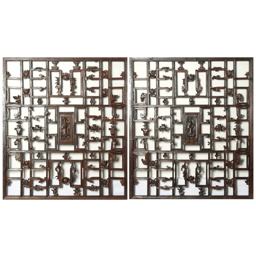 A PAIR OF CHINESE WINDOW SHUTTERS, QING DYNASTY, 19TH CENTURY