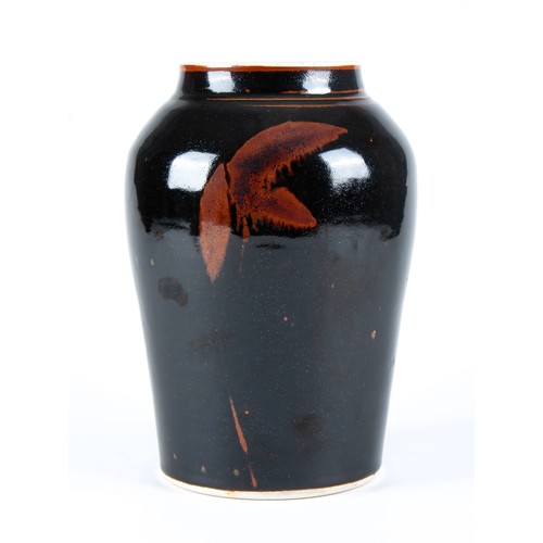 A TIM MORRIS GLAZE VASE, 1983