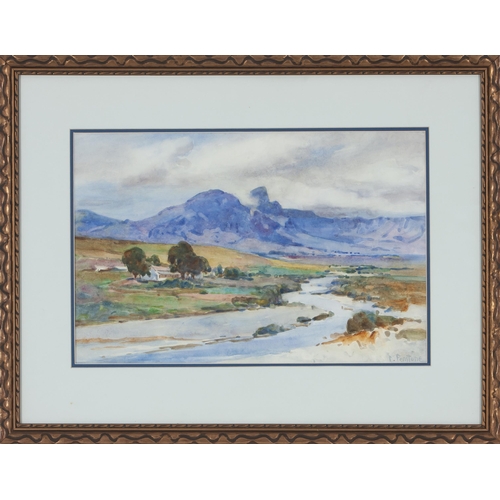Constance Penstone (South African 1865 - 1963) RIVER AND MOUNTAIN