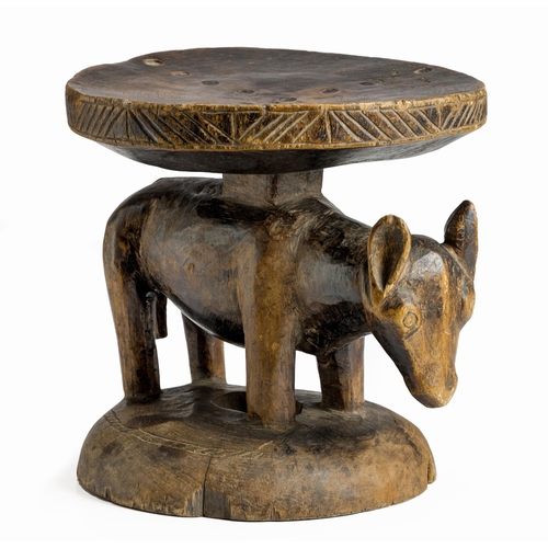 A TONGA ZOOMORPHIC STOOL, ZIMBABWE