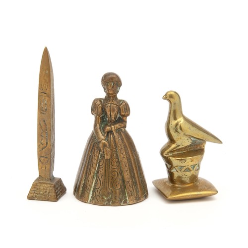 THREE BRASS PAPERWEIGHTS