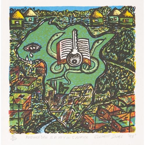 Clement Dube (South African 20th Century) KNOWLEDGE IS A KEY IN S. AFRICA