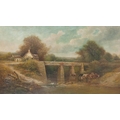 George Frederick Harris (British 1856 – 1924) COWS BENEATH A BRIDGE