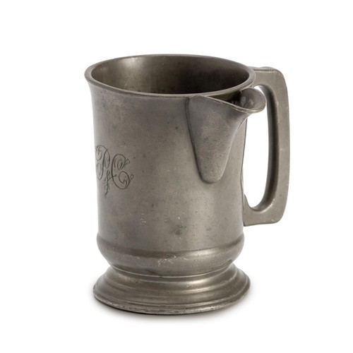 AN ENGLISH PEWTER POT PINT MEASURE