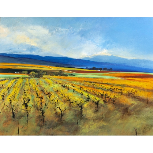 Derric van Rensburg (South African 1952-) FARMLAND AND FIELD TRIPTYCH