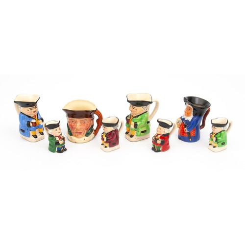 A COLLECTION OF SEVEN MINIATURE TOBY JUGS