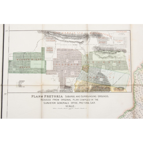 JEPPE'S MAP OF THE TRANSVAAL OR S.A. REPUBLIC AND SURROUNDING ...