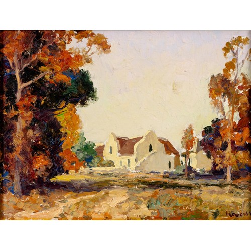Edward Roworth (South African 1880-1964) FARMHOUSE WITH AUTUMN TREES