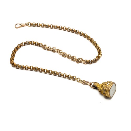 A ROLLED GOLD CHAIN AND SEAL