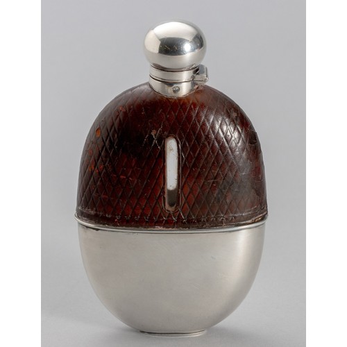 A SILVER PLATED FLASK