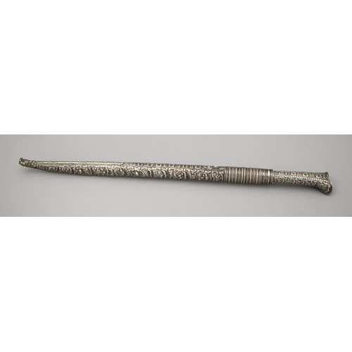 AN OTTOMAN YATAGAN WITH SCABBARD, 19TH CENTURY