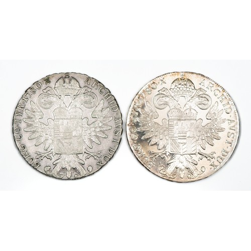 A PAIR OF AUSTRIAN SILVER BULLION COINS, 1780