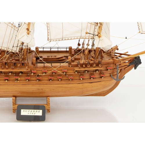 A CASED WOODEN MODEL SAILING SHIP