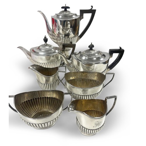 A GEORGE VI SEVEN PIECE SILVER TEA-SET, VINERS LTD, SHEFFIELD, 1937