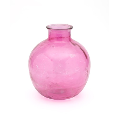 A LARGE PINK BULBOUS VASE