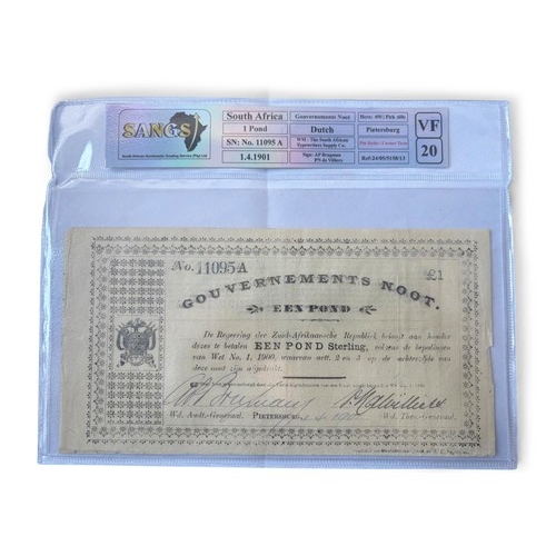 A Z.A.R CERTIFIED EEN POND NOTE, 1901, PIETERSBURG