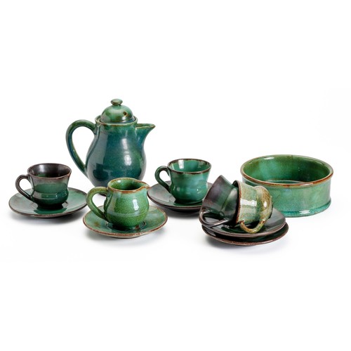 A STONEWARE TEA SET