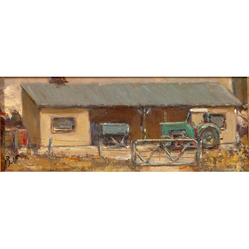 Adriaan Boshoff Jr. (South African 1967 - ) FARM HOUSE WITH TRACTOR