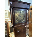 An oak cased long case clock with a brass dial - Thomas Wontner of Risbury