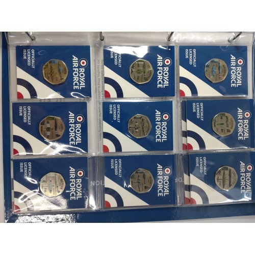 RAF 50p, two albums 75 coins