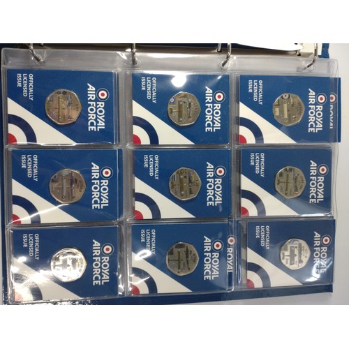 RAF 50p, two albums 75 coins