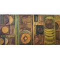 A Mid Century Modern composition of mixed media plaster paint on board ...
