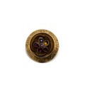 A round yellow gold Memento Mori brooch with a reverse glassed hair ...