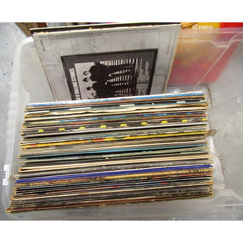 Quantity of long playing vinyl records including The Rolling Stones