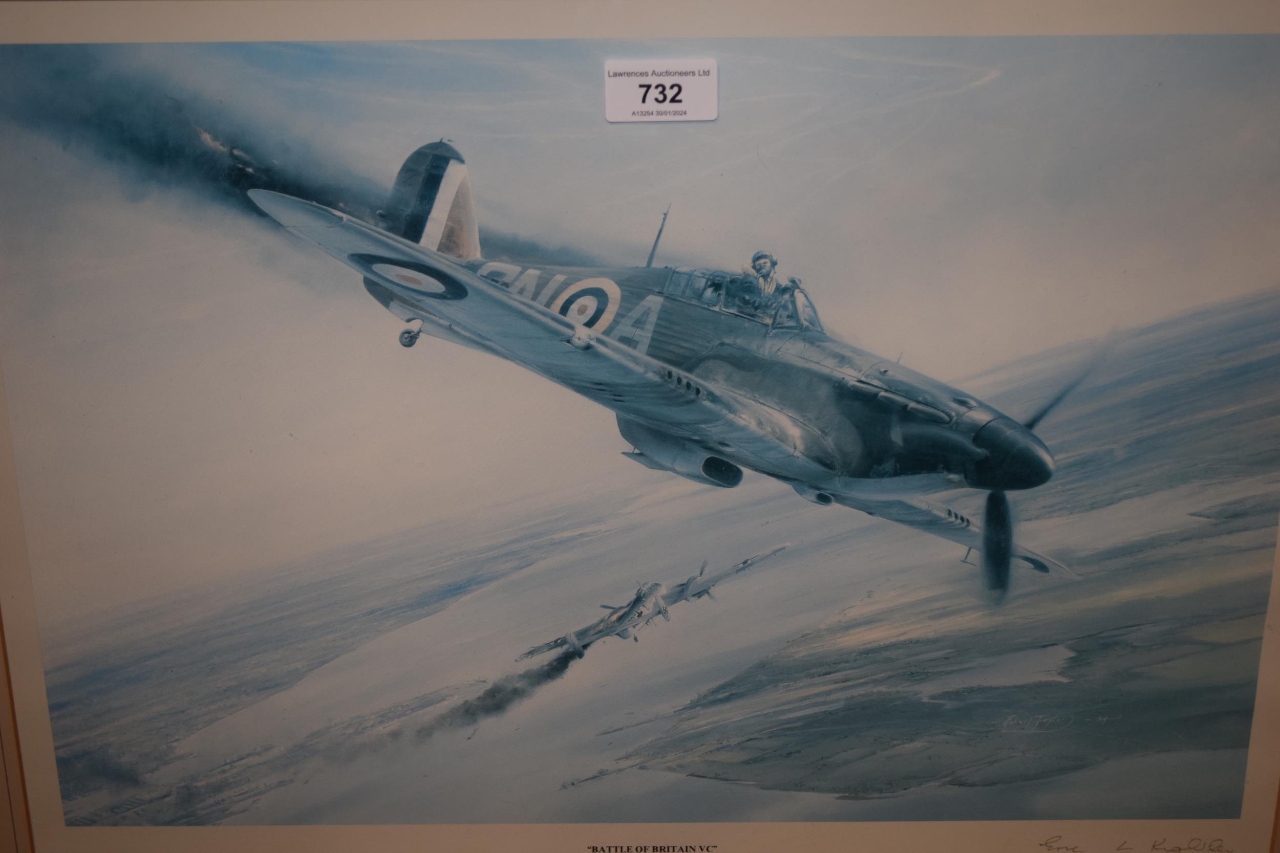 Group of three signed RAF Spitfire aviation prints by Robert Taylor ...