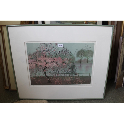Gerald Mynott, signed, Limited Edition lithograph, a tree in blossom ...