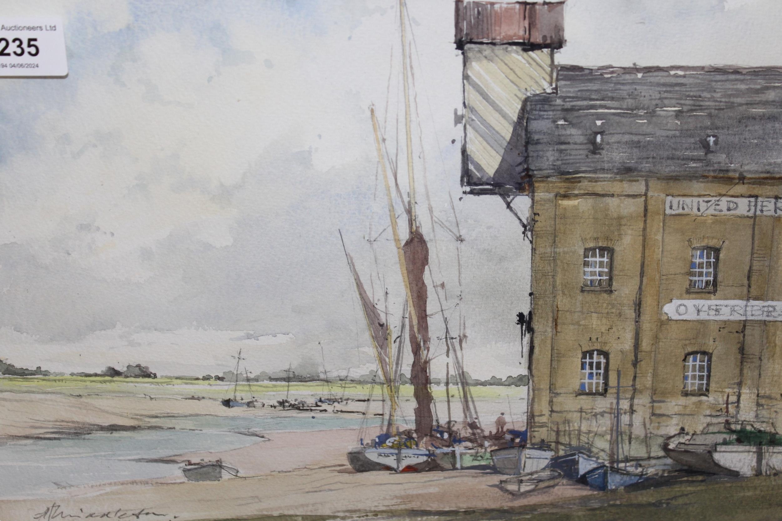 Alan James Middleton, watercolour, estuary scene, signed, 23 x 34cm, framed