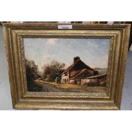 Jose Weiss, signed oil on panel, horse drawn cart on a country road ...
