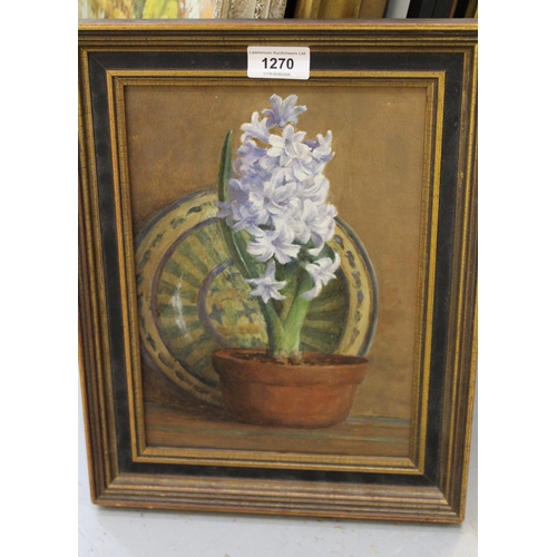 Maxwell Armfield, oil on card, study of a hyacinth in a bowl, signed ...