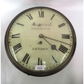 George III mahogany wall clock with convex 12in dial, signed Brockbank ...