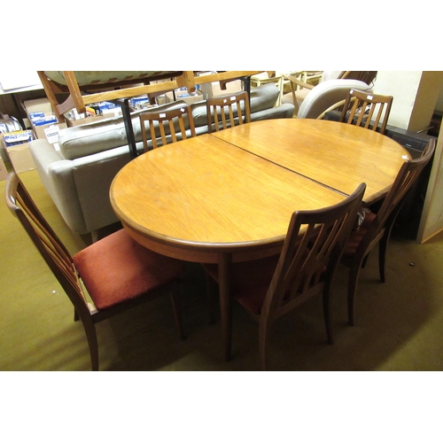 G Plan oval dining table with integral single pull-out leaf, together ...