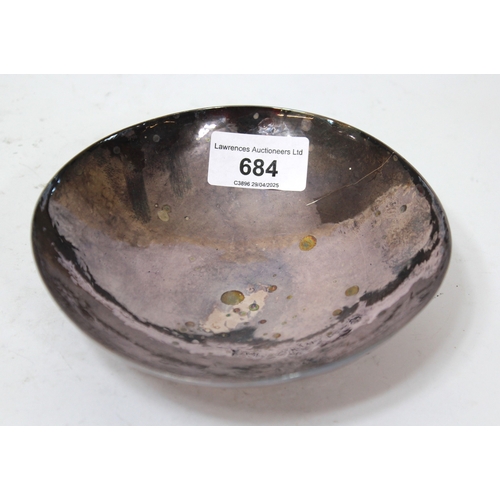 20th Century hand beaten silver pedestal bowl, Sheffield, makers mark ...