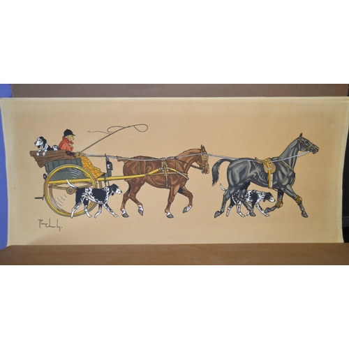 Pierre Chambry, pair of gouache and ink drawings, figure in a horse ...