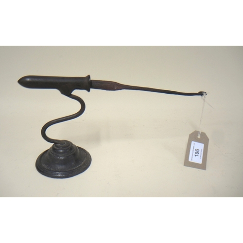 Antique goffering iron with stand