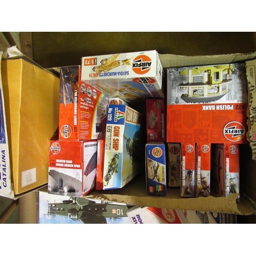 Five boxes containing a collection of unbuilt model aircraft kits ...