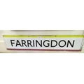 Enamel railway sign ' Farringdon ', 114cm wide x 23cm high