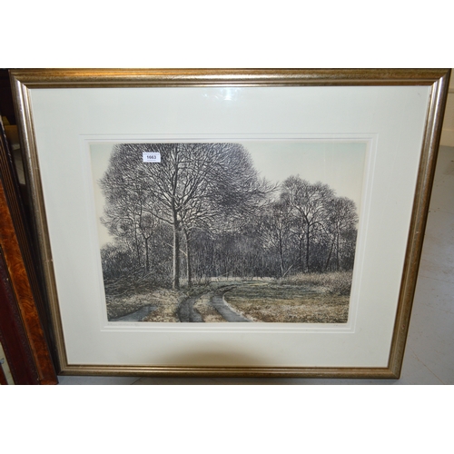 Paul Bisson, artist signed coloured engraving, autumn woodland, Limited ...