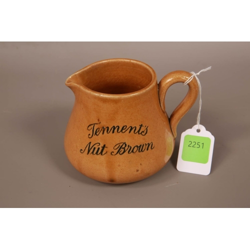 Tennent’s Nut Brown Jug, Possil Pottery Glasgow. 9cm #2251 S#67598