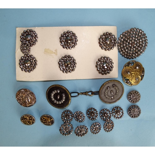 A silver button designed as a face, Chester 1902 and a quantity of cut ...