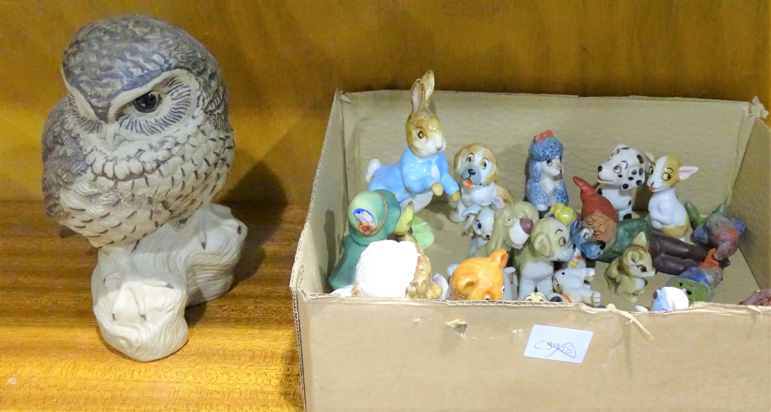 A Poole Pottery owl by B Linley Adams, 18cm high, a collection of ...