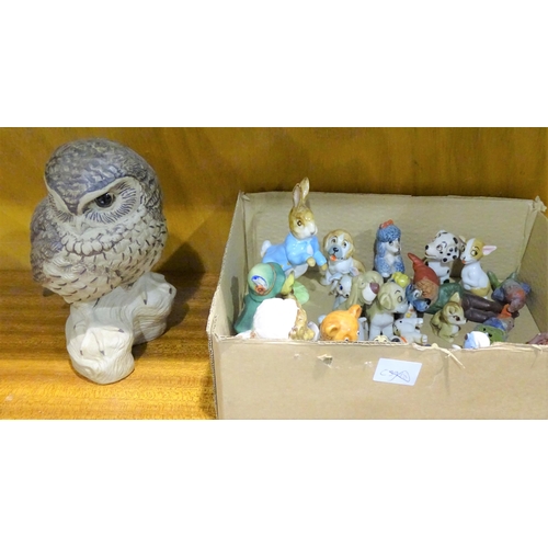 A Poole Pottery owl by B Linley Adams, 18cm high, a collection of ...