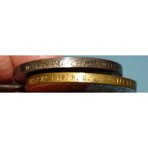 A WWI pair of medals, 1914-18 War and Victory medals awarded to 023972 ...